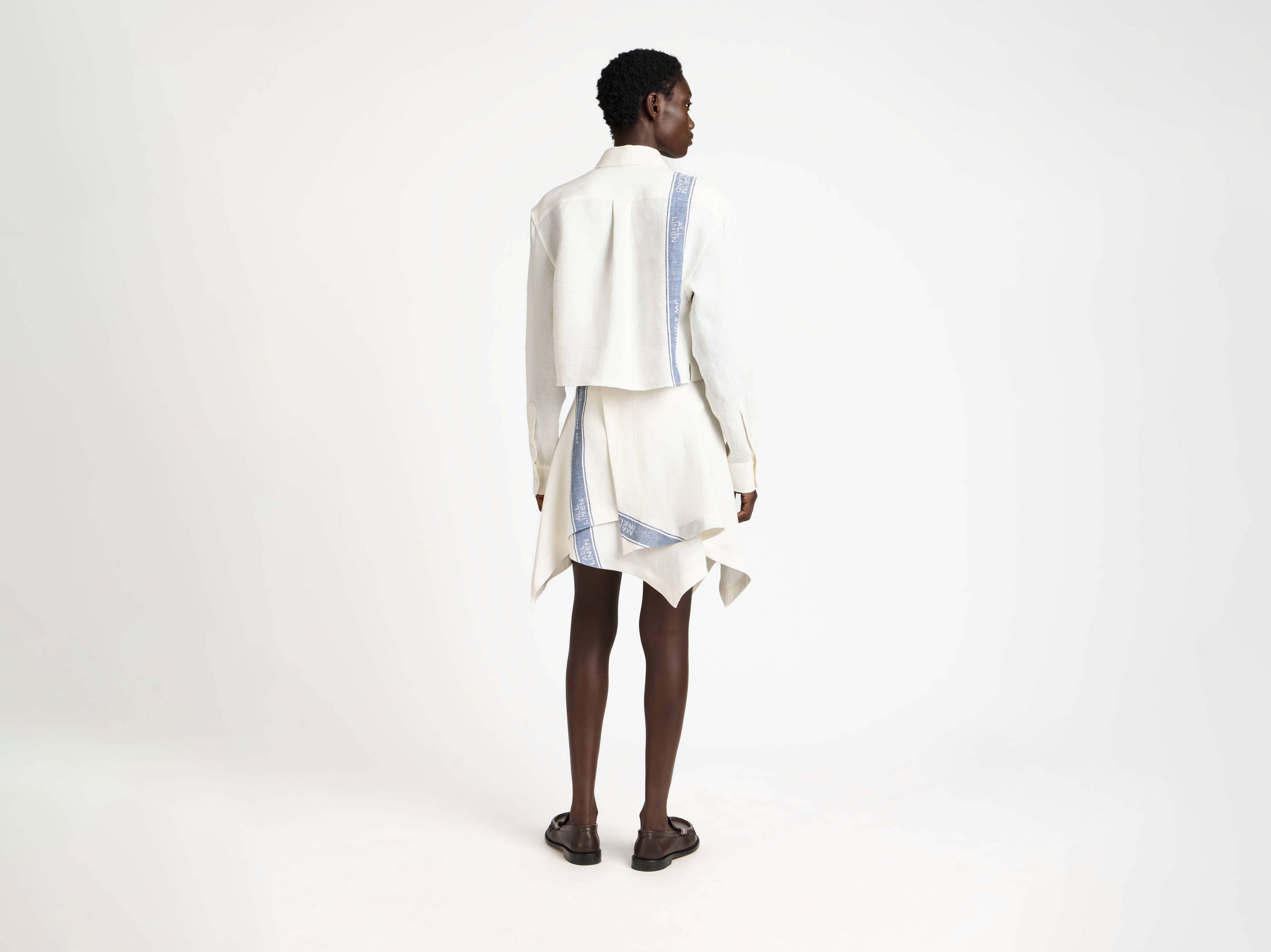 WOMENS PANEL SKIRT IN OFF-WHITE & BLUE in OFF WHITE/BLUE ...